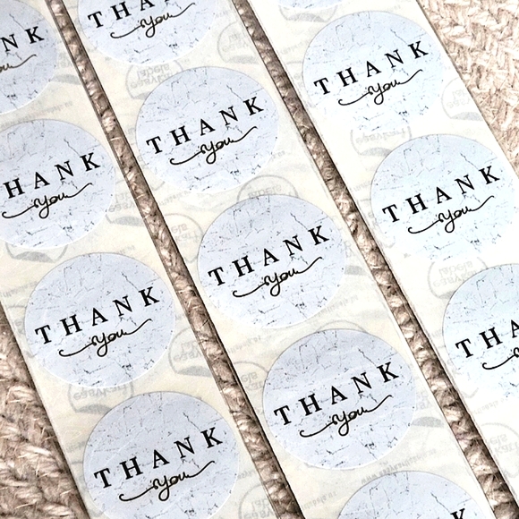 Office | New 5 Marble Mesh Gold Foil 15 Inch Round Thank You Labels ...